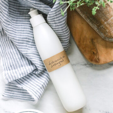 Homemade Liquid Dishwasher Detergent with Essential Oils | Hello Nest
