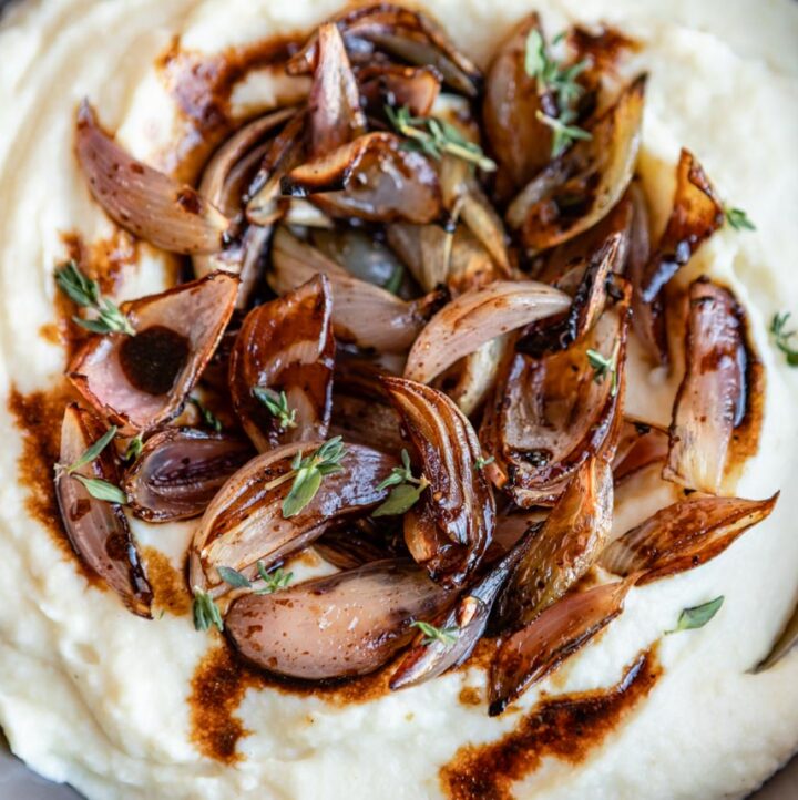 Celeriac Puree with Balsamic Roasted Shallots Recipe | Hello Nest